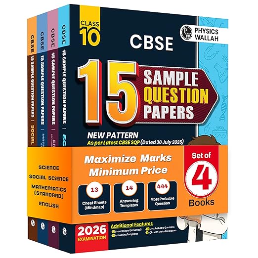 PW CBSE sample paper class 10 2025-26 Combo Set (Science, Maths Std, E ...